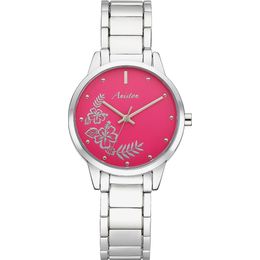 Quarzuhr, silber (silberfarben, pink), ANISTON JEWELRY & WATCHES, Armbanduhren, Damen, Quarzuhr, Armbanduhr, Damenuhr, analog