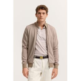 Sweatjacke Bugatti "Elegant", Herren, Gr. XL, 40, beige, Sweatware, 60% Baumwolle, 40% Polyester, unifarben, normal, ohne Ausschnitt, Sweatjacken Sweatjacke, im Jaquard-Design Modern Fit