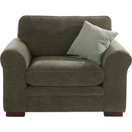 Sessel Home Affaire "Broughton", gr&uuml;n, B:128cm H:93cm T:95cm, 100% Polyester, Sessel, Sessel, weiche Polsterung, passend zur Serie "Broughton", in 3 Bezugsarten