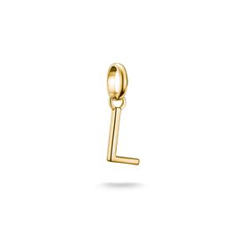 Charm Buchstabe Thomas Sabo "Charm Alphabet/Buchstabe - Connect", gold (gelbgoldfarben), Charms, Damen, L, Silber 925 (recycelt), Charm Buchstabe