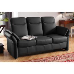 3-Sitzer Home Affaire "Tahoma", schwarz, B:199cm H:103cm T:89cm, Sofas, 3-Sitzer, mit Armteilverstellung, Federkern