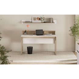 B&uuml;rom&ouml;bel-Set Home Affaire "Stranda im Scandi-Style, Home Office, B&uuml;ro in zwei Farben verf&uuml;gbar", wei&szlig; skandi eiche, Holzwerkstoff, Arbeitsm&ouml;bel-Sets, B&uuml;rom&ouml;bel-Set, enth&auml;lt Schreibtisch und Wandboard