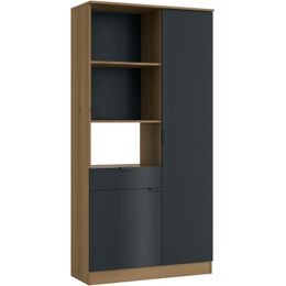 Buffet GAMI, schwarz (eiche helvezia nachbildung, schwarz), T:41cm, Holzwerkstoff, Schr&auml;nke, Buffet, Buffet 1 Schublade 2 T&uuml;ren, ohne Elektroger&auml;te