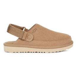 UGG Australia Clog UGG "KID&acute;S GOLDENSTAR CLOG", M&auml;dchen, Gr. 13 (31), beige (sand), Veloursleder, Schuhe Clog, Hausschuh, Mule, Plateauschuh mit schwenkbarem Fersenriemchen