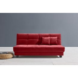 ell+ell Schlafsofa ELL + ELL "Tilda", rot, B:185cm H:90cm T:100cm, 100% Polyester, Sofas, Schlafsofa, Breite 185 cm, inkl. 2 Zierkissen