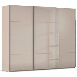 Schwebet&uuml;renschrank Rauch "Kleiderschrank Schrank Garderobe Schlafzimmerschrank SCALE-FYRA", beige (fango, glas fango, griffleisten chrom), B:271cm H:223cm T:68cm, Holzwerkstoff, Schr&auml;nke, Schwebet&uuml;renschrank, edle viergeteilte T&uuml;ren mit Glas-Front viele Farben MADE IN GERMANY