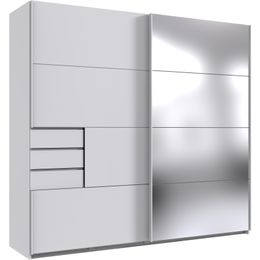 Schwebet&uuml;renschrank wimex "Saigon", wei&szlig; (wei&szlig;, wei&szlig;), B:225cm H:208cm T:64cm, Holzwerkstoff, Schr&auml;nke, Schwebet&uuml;renschrank, mit Spiegelt&uuml;r, 2 T&uuml;ren, 225cm breit