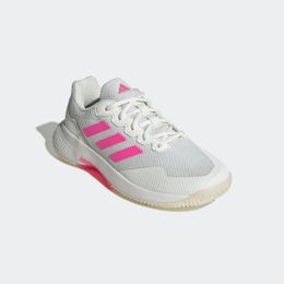 Tennisschuh adidas Performance "GAMECOURT 2.0", Damen, Gr. 42, core wei&szlig;, lucid pink, core schwarz, Synthetik, Textil, Schuhe Tennisschuh, geeignet f&uuml;r Hartplatz und Sandplatz