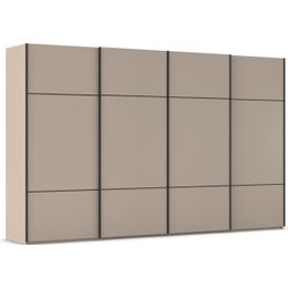 Schwebet&uuml;renschrank Rauch "Kleiderschrank Schrank Garderobe Schlafzimmerschrank SCALE-TRIO", grau (fango, griffleisten schwarz), B:360cm H:223cm T:68cm, Holzwerkstoff, Schr&auml;nke, Schwebet&uuml;renschrank, edle dreigeteilte Front, 2 Zierleisten in Griff-Farbe MADE IN GERMANY