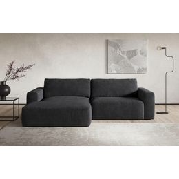 Ecksofa COTTA "Lasso L-Form, XL-Sofa", grau (charcoal), B:288cm, 88% Polyester, 12% Polyamid, Sofas, Ecksofa