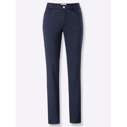 Bequeme Jeans Casual Looks, Damen, Gr. 23, Kurzgr&ouml;&szlig;en, blau (marine), 97% Baumwolle, 3% Elasthan, unifarben, lang, Jeans Bequeme Jeans