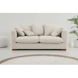 2,5-Sitzer Home Affaire "Coray", beige (sand), B:220cm H:80cm T:113cm, 100% PES, Sofas, 2 5-Sitzer, extra weich und kuschelig, F&uuml;llung mit Federn und Daunen