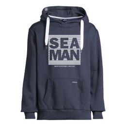 Kapuzenpullover SALZHAUT "Hoodie HEFF - SEAMAN", Herren, Gr. S, blau (navy), Obermaterial: 55% Baumwolle CO. 45% Polyester PES., Pullover Kapuzenpullover
