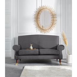 2-Sitzer Home Affaire "Rennes", grau (anthrazit uni), B:160cm H:90cm T:93cm, Samtoptik (100% Polyester);Baumwollmix (50% Baumwolle, 50% Polyester), Sofas, 2-Sitzer, in Samtoptik oder Baumwoll-Mix