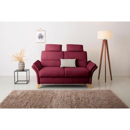 2-Sitzer Home Affaire "Westerland", rot (bordeaux), B:166cm H:90cm T:89cm, 100% Polyester, Sofas, 2-Sitzer, Federkern-Polsterung. wahlweise mit Armlehnfunktion