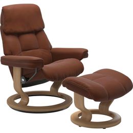 Relaxsessel stressless "Ruby", braun (copper paloma), B:74cm H:97cm T:74cm, Leder BATICK: BATICK ist ein leicht korrigiertes, durchgef&auml;rbtes und genarbtes M&ouml;belleder, bei dem die meisten Unebenheiten und Spuren in der Regel entfernt wurden.;Leder PALOMA: PALOMA ist ein durchgef&auml;rbtes Semianilin-M&ouml;belleder mit nat&uuml;rlicher Narbung., Sessel, Relaxsessel, mit Classic Base, Gr&ouml;&szlig;e S, Gestell Eiche, Weng
