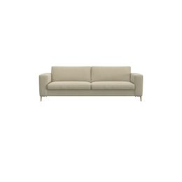 3-Sitzer FLEXLUX "Fiore, super Sitzkomfort durch Kaltschaum im Sitz", beige (sandy beige), B:229cm H:85cm T:92cm, 100% Polyester, Sofas, 3-Sitzer, breite Armlehnen, F&uuml;&szlig;e Alu+ Eiche