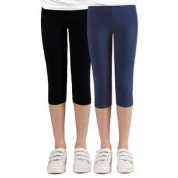 Leggings STACCATO, M&auml;dchen, Gr. 140, Normalgr&ouml;&szlig;en, bunt, Oberstoff: 95% Baumwolle, 5% Elasthan., unifarben, normal, Hosen Leggings, Doppelpack