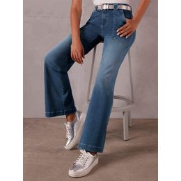 Bequeme Jeans CREATION L PREMIUM, Damen, Gr. 38, Normalgr&ouml;&szlig;en, blau, bleached, 57% Baumwolle, 33% Modal, 8% Elastomultiester, 2% Elasthan, unifarben, lang, Jeans Bequeme Jeans