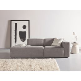 2-Sitzer Home Affaire "Noord mit Kedernaht, Breite 227 cm", grau, B:227cm H:71cm T:96cm, 94% Polyester; 6% Nylon, Sofas, 2-Sitzer, Cord, Struktur, Webstoff, mit Wellenunterfederung, Massivholzrahmen