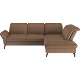 Sit & More Ecksofa SIT & MORE "Leandro L-Form", braun (haselnuss), B:288cm H:88cm T:242cm, 100% Polyester, Sofas, Ecksofa, Wahlweise mit Bett-, Kopfteil - und Armlehnfunktion, sowie Stauraum