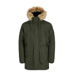 Jack & Jones PlusSize Parka "JJCAMP FAUX FUR PARKA PLS", Herren, Gr. 3XL, rosin, Web, Obermaterial: 100% Polyester, JACK & JONES PLUSSIZE, unifarben, regular fit normal, Jacken Parka