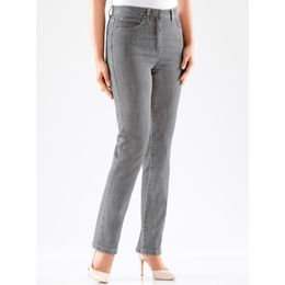 5-Pocket-Jeans Casual Looks, Damen, Gr. 19, Kurzgr&ouml;&szlig;en, grau (grau, denim), 78% Baumwolle, 20% Polyester, 2% Elasthan, unifarben, lang, Jeans 5-Pocket-Jeans