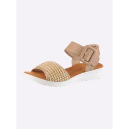 Sandalette Casual Looks, Damen, Gr. 36, camel, Lederimitat, Schuhe Sandalette