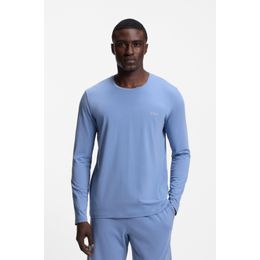 Langarmshirt BOSS "Mix&Match LS", Herren, Gr. 3XL, light, pastel blau 459, Single Jersey, Obermaterial: 95% Baumwolle, 5% Elasthan, regular fit, Rundhals, eingesetzt eingefasste Kante, Shirts Langarmshirt, mit Logoschriftzug
