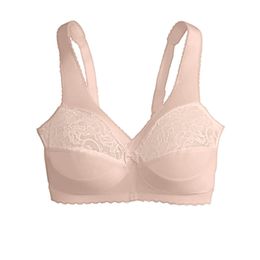 Entlastungs-BH Glamorise, Damen, Gr. 85, Cup E, beige (puder), 50% Polyamid, 40% Polyester, 10% Elasthan, BHs Entlastungs-BH