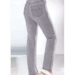 5-Pocket-Jeans Casual Looks, Damen, Gr. 44, Normalgr&ouml;&szlig;en, grau (grau, denim), 78% Baumwolle, 20% Polyester, 2% Elasthan, unifarben, lang, Jeans 5-Pocket-Jeans