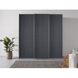 Schwebet&uuml;renschrank Rauch "Kleiderschrank Schrank Garderobe TOPSELLER OTELI inkl. Inneneinteilung", grau (graumetallic), B:203cm H:210cm T:62cm, Holzwerkstoff, Schr&auml;nke, Schwebet&uuml;renschrank, mit 3 Innenschubladen sowie zus&auml;tzlichen Einlegeb&ouml;den MADE IN GERMANY