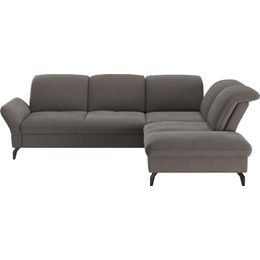 Sit & More Ecksofa SIT & MORE "Leandro L-Form", braun (schlamm), B:288cm H:88cm T:242cm, 100% Polyester, Sofas, Ecksofa, Wahlweise mit Bett-, Kopfteil - und Armlehnfunktion, sowie Stauraum