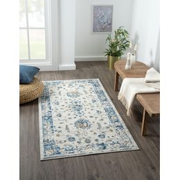 Teppich "My Heriz", braun (beige, blau, grau), B:80cm H:8mm L:150cm, Polyester, MyFlair M&Ouml;BEL & ACCESSOIRES, Teppiche, Teppich, Kurzflor, klassisches Orient Design, besonders weich durch Microfaser