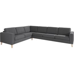Ecksofa "Terra L-Form", grau (dunkelgrau), B:316cm H:83cm T:246cm, Struktur (100% Polypropylen), ATLANTIC HOME COLLECTION, Sofas, Ecksofa, mit Wellenunterfederung, langer Schenkel links oder rechts montierbar