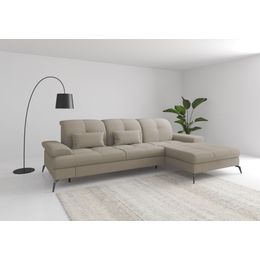 Sit & More Ecksofa SIT & MORE "Amica, L-Form, inkl. Sitztiefenverstellung & Armteilverstellung", beige (taupe), B:279cm H:90cm T:185cm, 95% Polyester, 5% Polyamid, Sofas, Ecksofa, wahlweise mit Bettfunktion, Bettkasten und Kopfteilverstellung