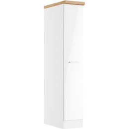 Apothekerschrank KOCHSTATION "KS-Milan", wei&szlig; (wei&szlig; hochglanz), B:30cm H:166cm T:60cm, MDF, Schr&auml;nke, Apothekerschrank, Apothekerschrank 30 cm, matte oder hochgl&auml;nzende Fronten