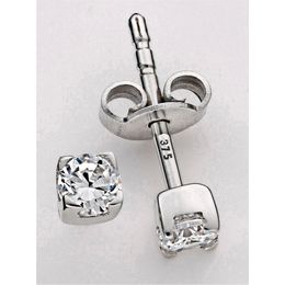 Paar Ohrstecker Lady, silber (wei&szlig;gold 375), Ohrringe, Damen, Metall, Paar Ohrstecker