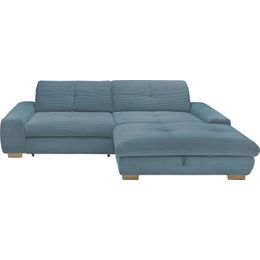 Ecksofa "SO 1200 inkl. Sitztiefen- & R&uuml;ckenverstellung f&uuml;r hohen Sitzkomfort", blau (azure blau gct 46), B:276cm H:89cm T:198cm, 100% Polyester, SET ONE BY Musterring, Sofas, Ecksofa, wahlweise mit Bettfunktion und Stauraum, L-Form, auch in Cord Bezug