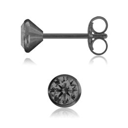 Paar Ohrstecker Firetti "Schmuck Geschenk Silber 925 Ohrschmuck", silber (silberfarben, schwarz, schwarz), Ohrringe, Damen, 4,4mm, Silber 925 (Sterlingsilber), Paar Ohrstecker, mit Zirkonia (synth.)