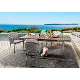 Garten-Essgruppe Destiny "LUCCA IMOLA", grau, Polyester, Aluminium, Polyester, Sitzm&ouml;bel-Sets, Garten-Essgruppe, Aluminium, Polyrattan, Rope