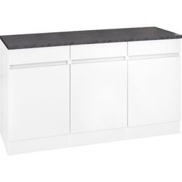 Unterschrank Optifit "Roth", wei&szlig; (wei&szlig;, wei&szlig;, anthrazit), B:150cm H:88cm T:60cm, Schr&auml;nke, Unterschrank, Breite 150 cm
