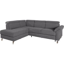 Sit & More Ecksofa SIT & MORE "Arngast L-Form", grau, B:245cm H:84cm T:194cm, Sofas, Ecksofa, inklusive Kopfteilverstellung und Federkern