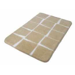 Badematte Kleine Wolke "Carat" Gr. 2, beige (sand, beige), H:20mm, Kunstfaser, Badematten, Badematte, Badteppich, modernes Design, Pastell-Farben, waschbar
