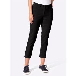 7/8-Hose Casual Looks, Damen, Gr. 36, Normalgr&ouml;&szlig;en, schwarz, 72% Viskose, 25% Polyamid, 3% Elasthan, unifarben, Hosen 7/8-Hose