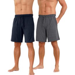 Herren Hose kurz marine + anthrazit-meliert, Gr&ouml;&szlig;e 60/62