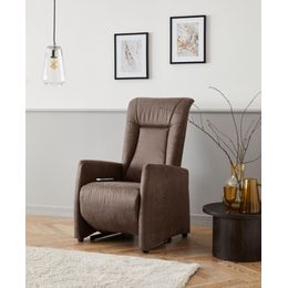 Sit & More TV-Sessel SIT & MORE "Melissa", braun (dunkelbraun), B:71cm, 100% Polyester, Sessel, TV-Sessel, wahlweise elektrisch oder manuell verstellbar, optional Aufstehhilfe
