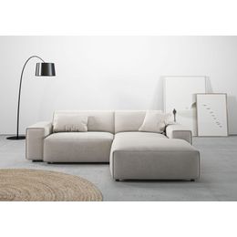 Ecksofa Home Affaire "Glimminge L-Form auch in Breitcord, Feincord + Easy care-Bezug", beige (nature), B:234cm H:71cm T:191cm, 100% Polyester, Sofas, Ecksofa, Breite 234, Zierkissen