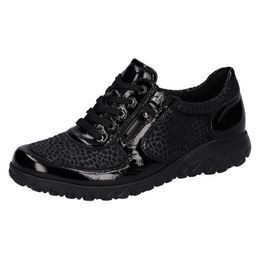 Waldl&auml;ufer Sneaker WALDL&Auml;UFER "Havy-Soft", Damen, Gr. 3,5 (36), schwarz, Lackleder, Textil, Schuhe Sneaker, im Materialmix, H-Weite, Freizeitschuh, Halbschuh, Schn&uuml;rschuh