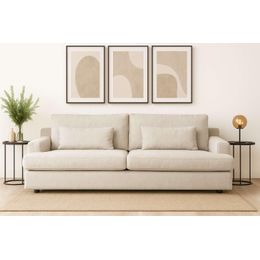 Big-Sofa Home Affaire "Evelle 3 Sitzer Maxi", cream, B:237cm H:82cm T:109cm, 95%Polyester, 5%Polyamide, Sofas, Big-Sofa, 237 cm, tiefe Sitzfl&auml;che, Lounge-Sitzkomfort, Struktur, Breitcord